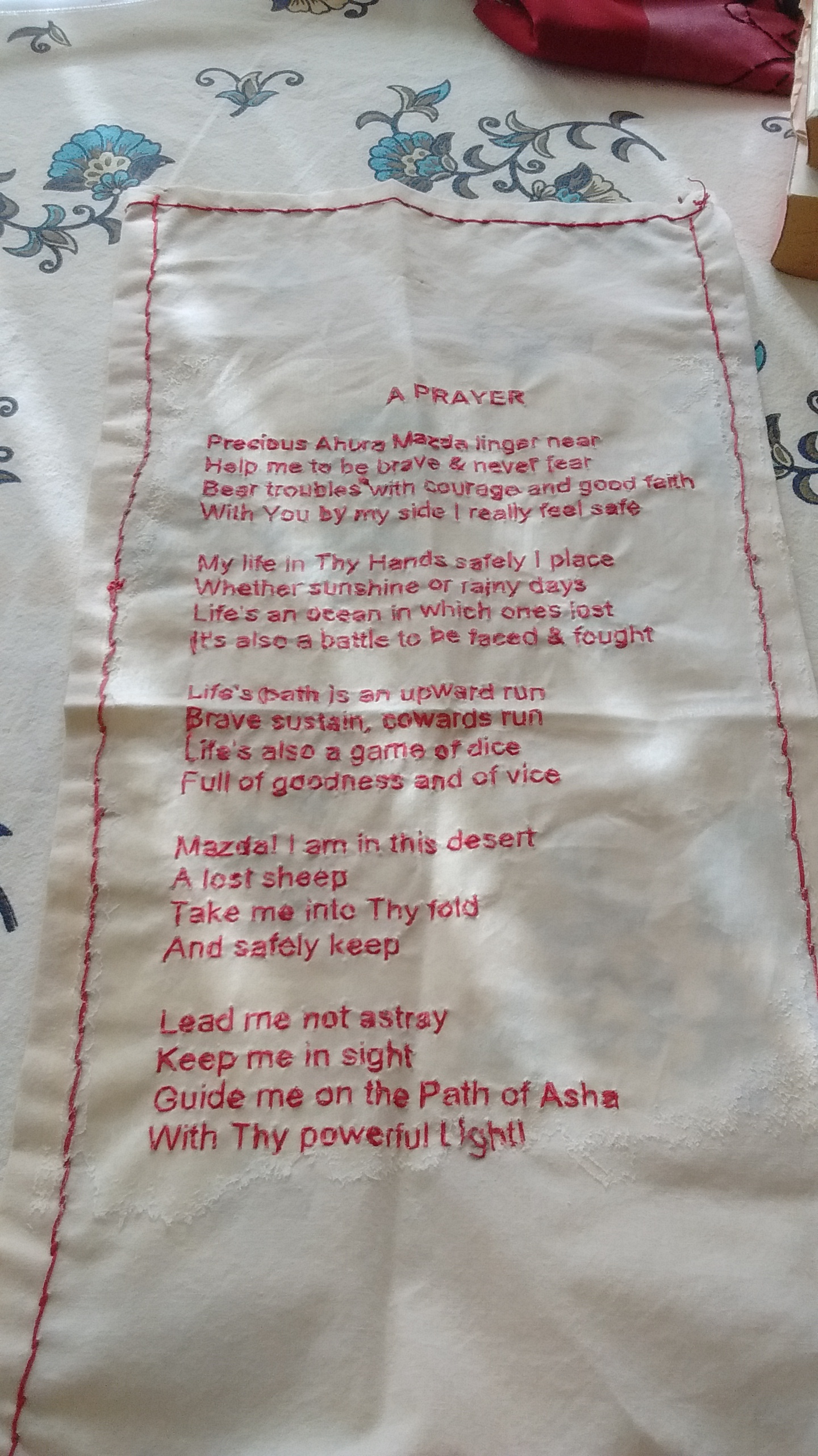 An embroidered poem - Zoroastrians.net